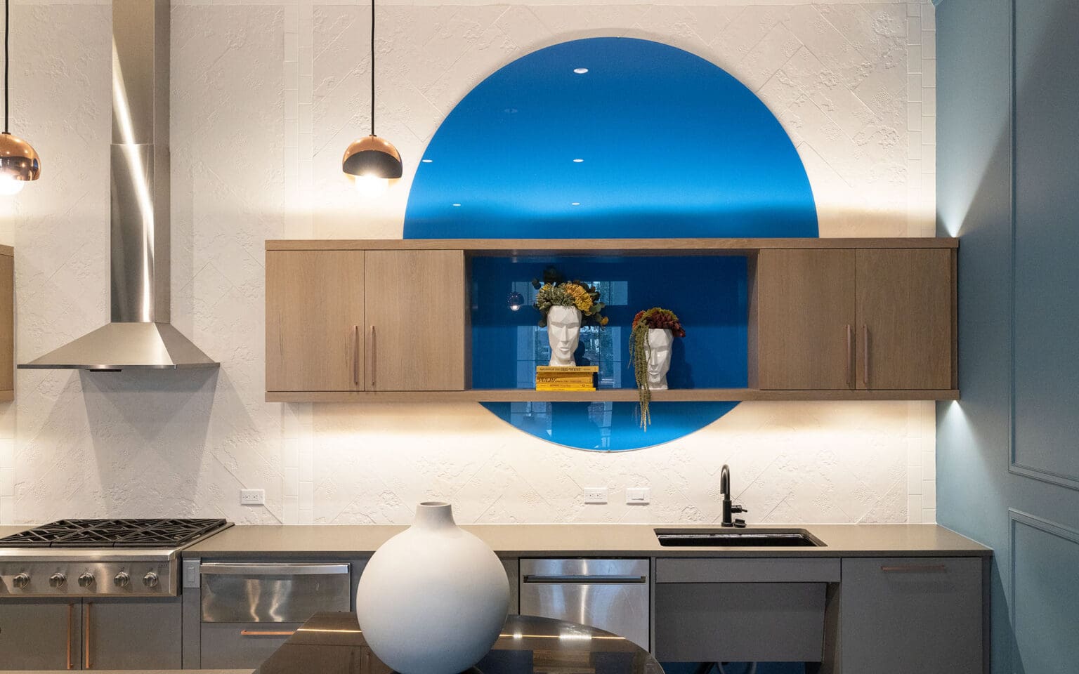 Vibrant Back Painted Glass at The Margo Apartments in Dallas, TX